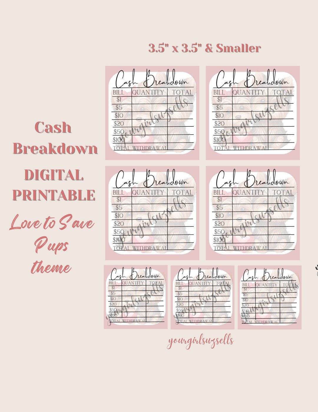 Printable Cash Breakdown Slips Teller Slips Printable - Etsy