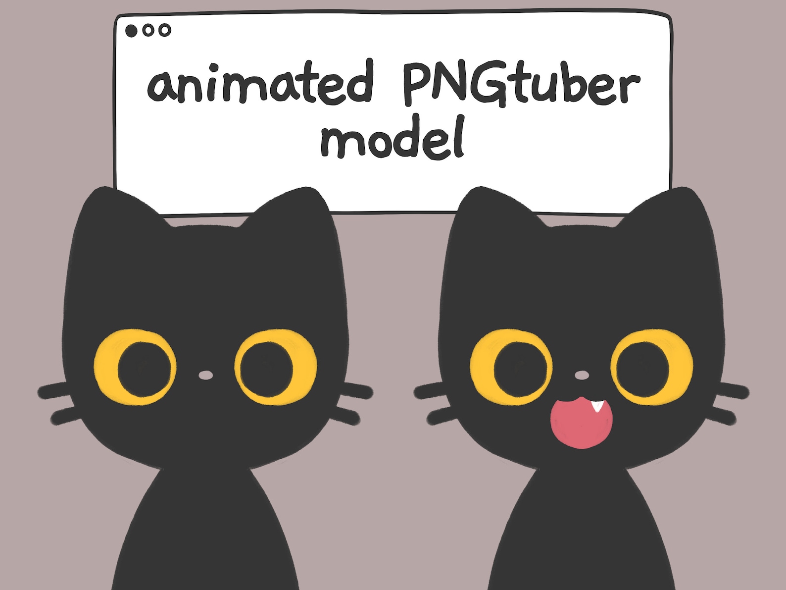 Black Cat Pngtuber Vtuber Model, Ready to Use Streamer Avatar, for OBS ...