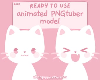 Black Cat Pngtuber Vtuber Model, Ready to Use Streamer Avatar, for OBS ...