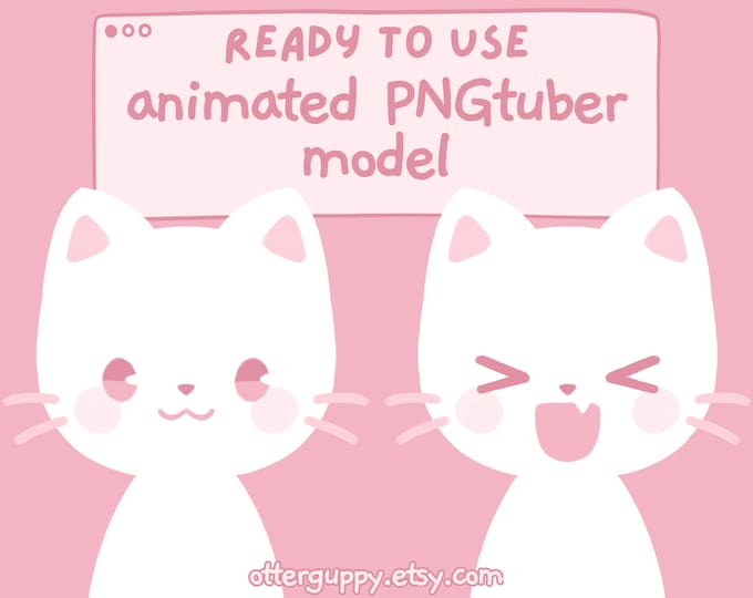 Black Cat Pngtuber Vtuber Model, Ready to Use Streamer Avatar, for OBS ...