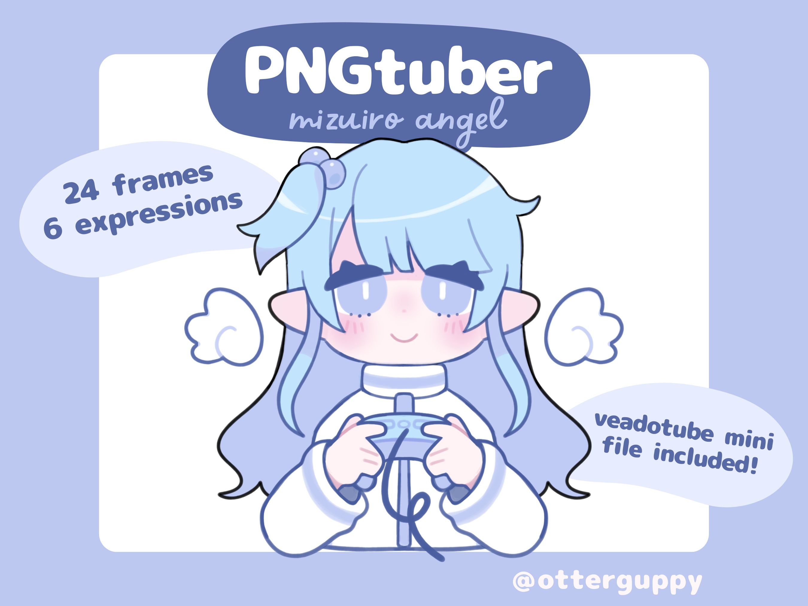 Mizuiro Angel Pngtuber Model -- Ready to Use Streamer Avatar, Anime ...