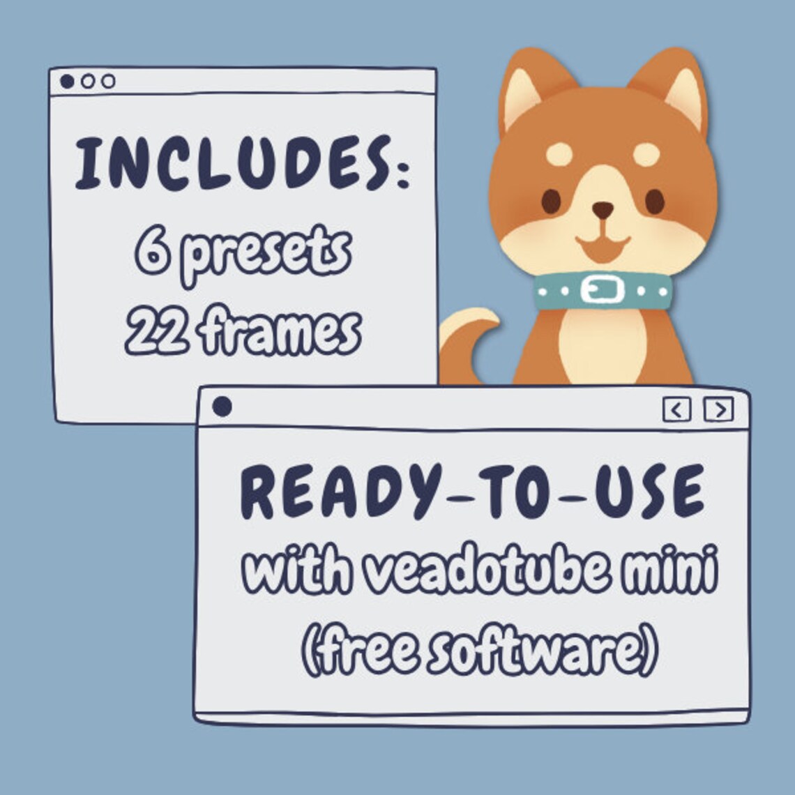 Shiba Inu Dog Pngtuber Vtuber Model, Ready to Use Streamer Avatar, for ...