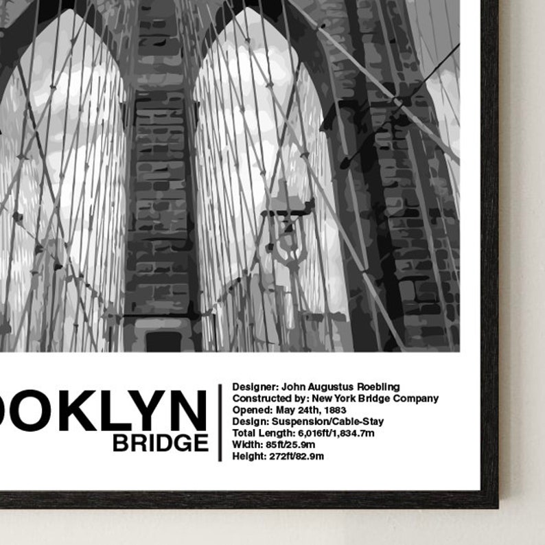 NYC Bridge Poster SET/BUNDLE - Digital Download Print - Brooklyn ...
