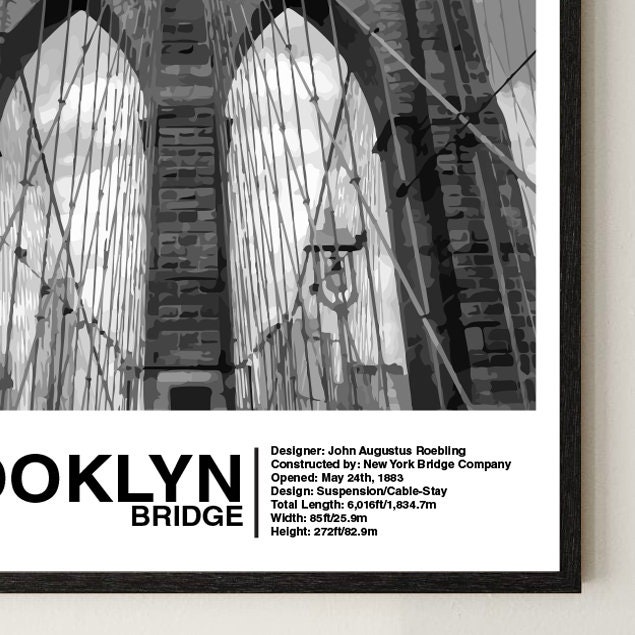 NYC Bridge Poster SET/BUNDLE - Digital Download Print - Brooklyn ...