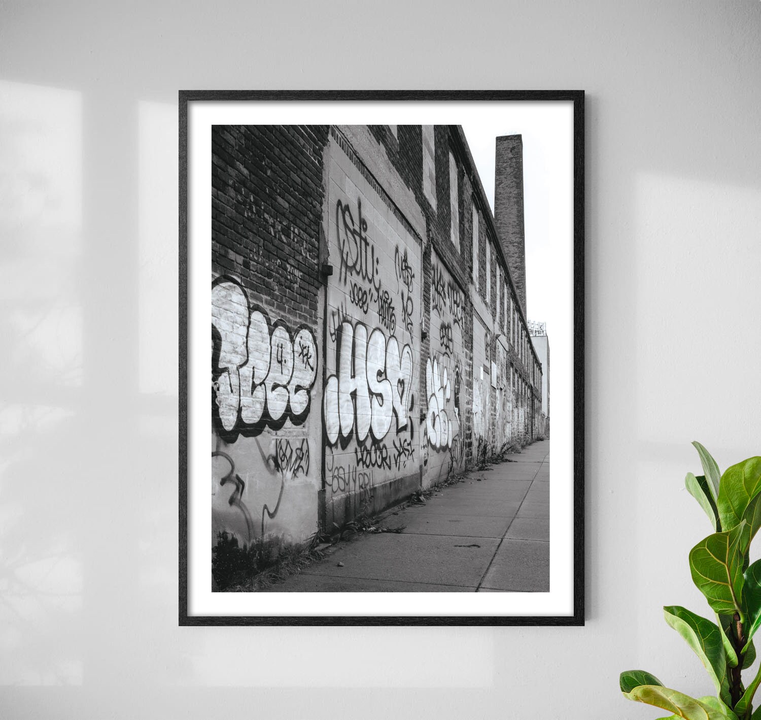 Graffiti Wall BW Poster - Digital Download Print - Photography ...