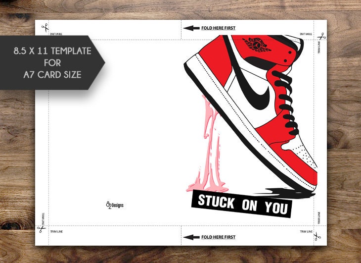 PRINTABLE Sneaker Inspired Card - Greeting Card - Digital Download ...