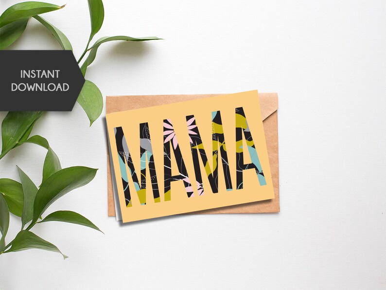 PRINTABLE Mothers Day Card Mom Greeting Card Digital Download Mama ...