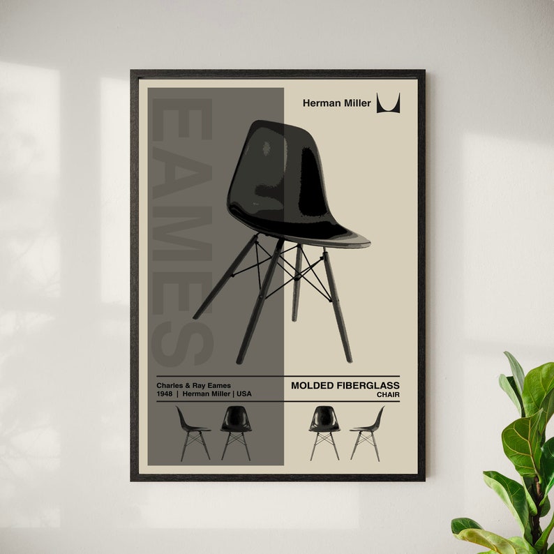 Eames Herman Miller Molded Fiberglass Chair Poster - Digital Download ...