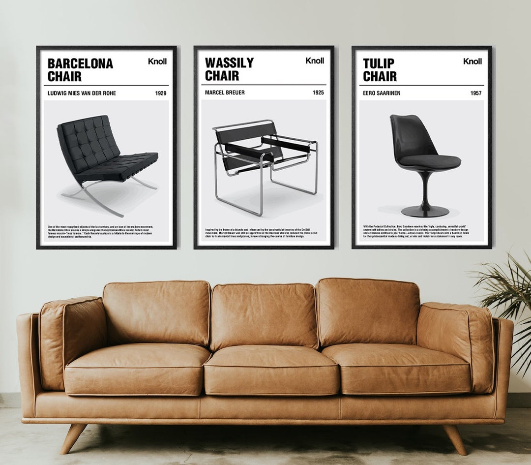 Knoll Chair Poster Bundle - Digital Download Print - Mid Century Wall ...