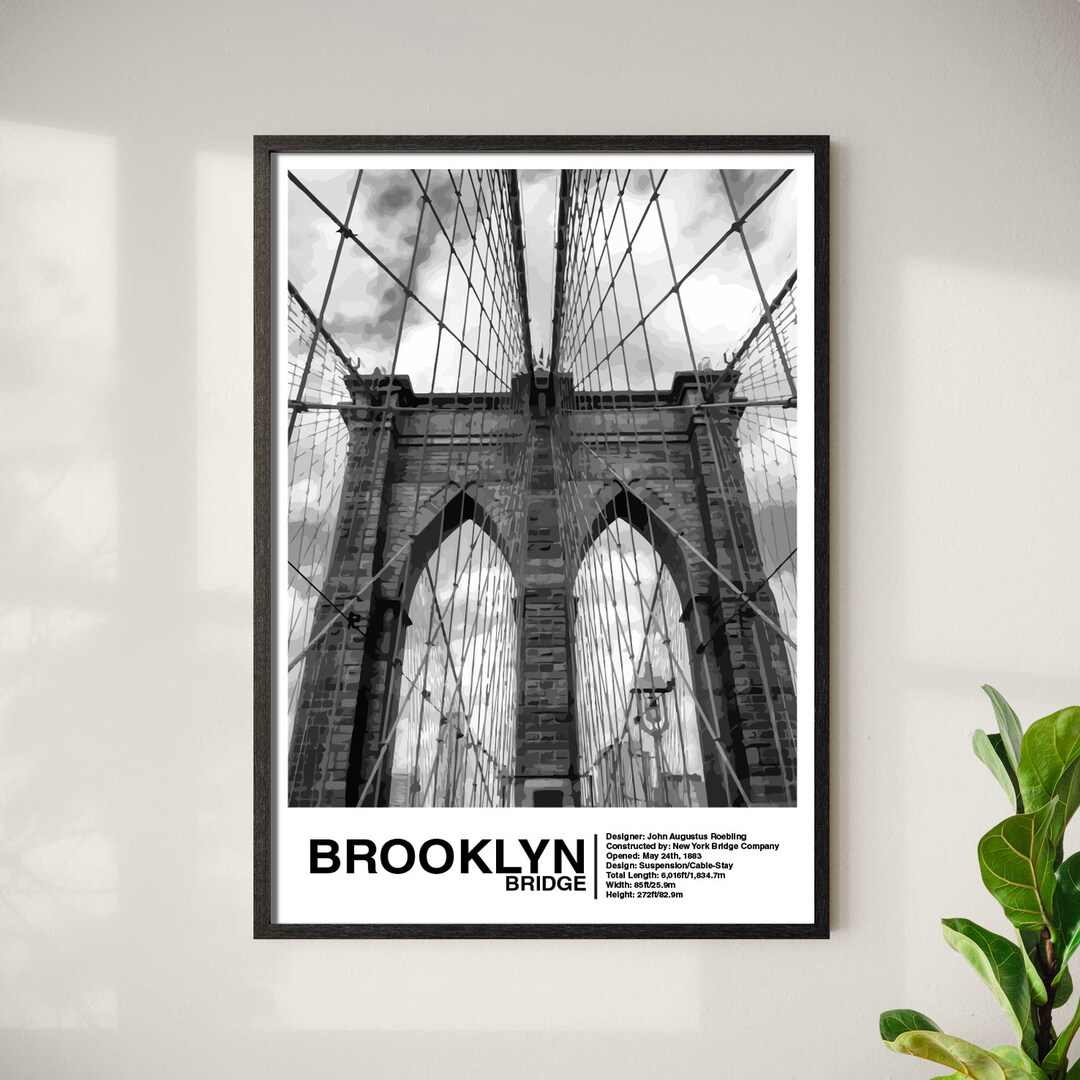 NYC Brooklyn Bridge Poster Digital Download Print Brooklyn New York ...