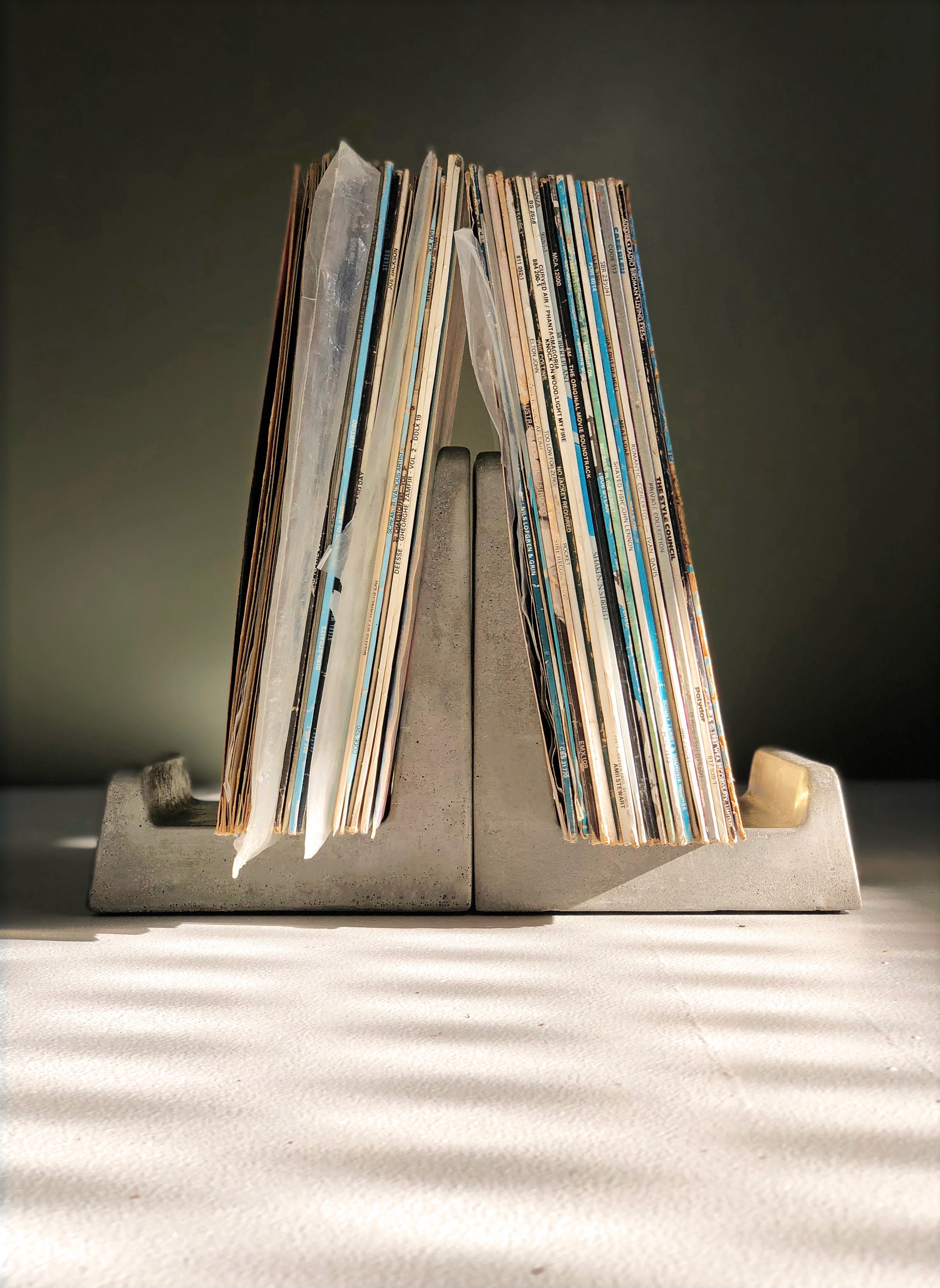Concrete Vinyl Record Rack & Bookend - Etsy