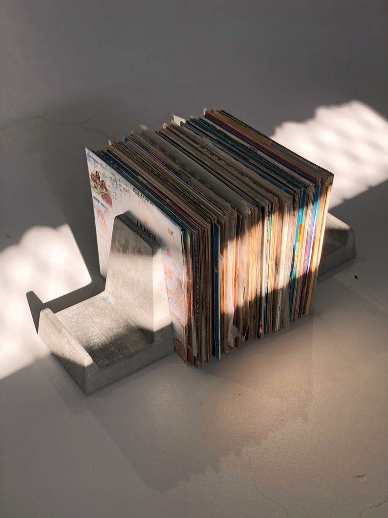 Concrete Vinyl Record Rack & Bookend - Etsy