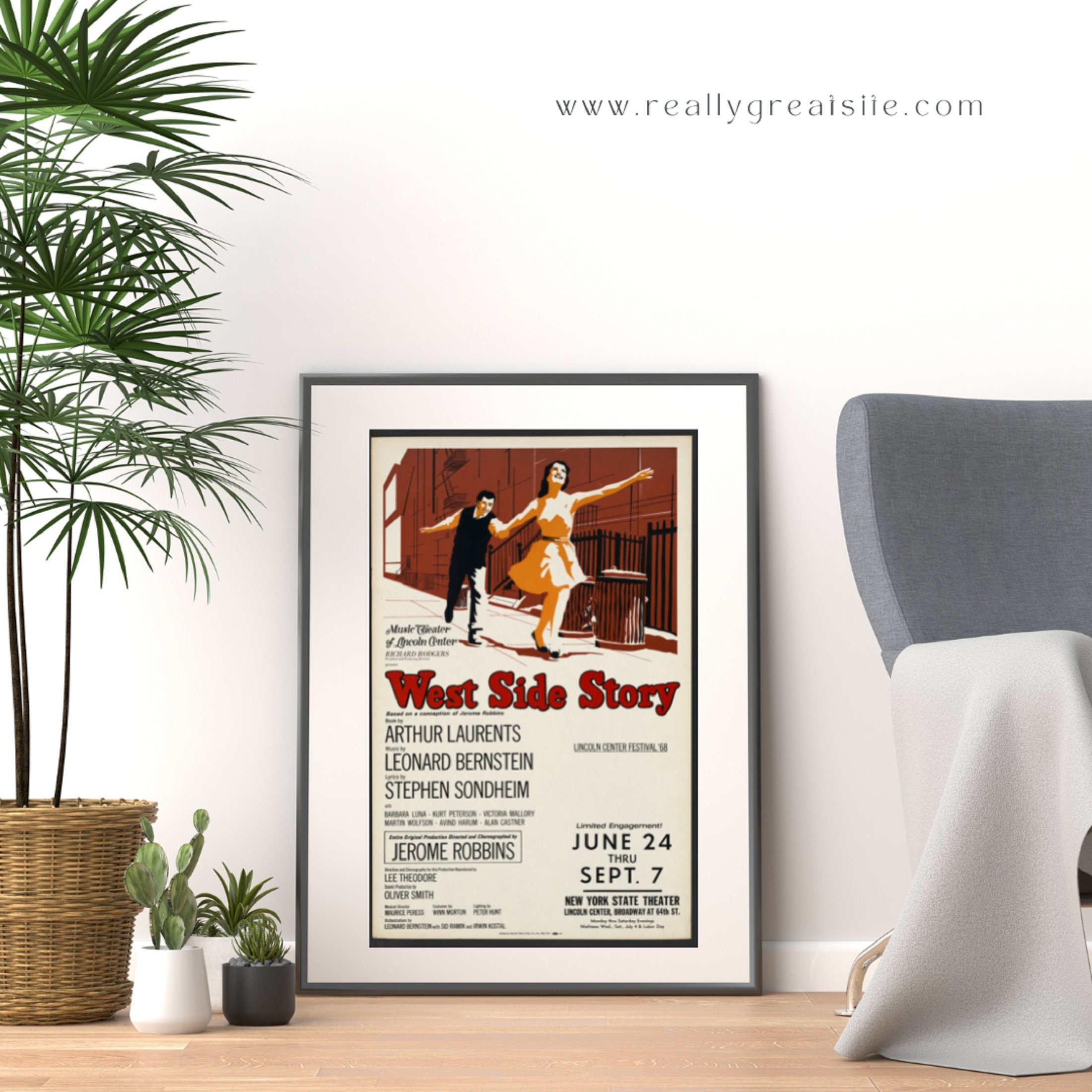 West Side Story Minimalist Poster Broadway Musical Print Billboard ...