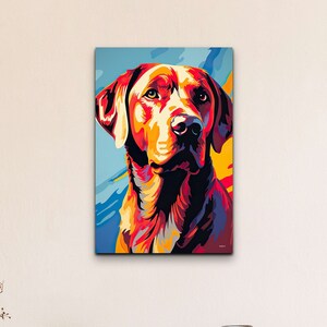 Brown Labrador Retriever Dog Pop Art Portrait Painting Cavas Print or ...