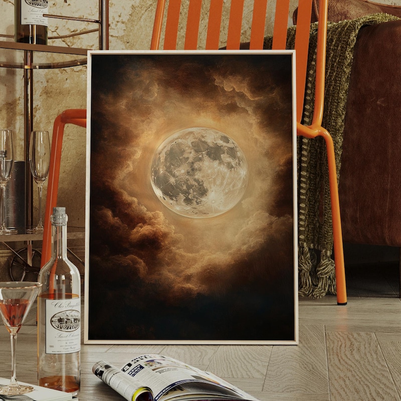Full Moon Painting - Etsy
