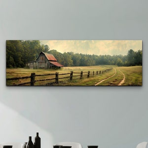 Panoramic Antique Barn Rustic Canvas Wall Art - Etsy