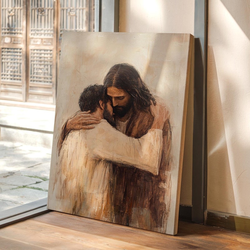 Jesus Hugging Man - Etsy