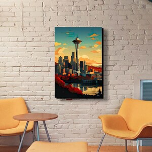 Space Needle Travel Poster, Seattle Washington Travel Poster, Space ...