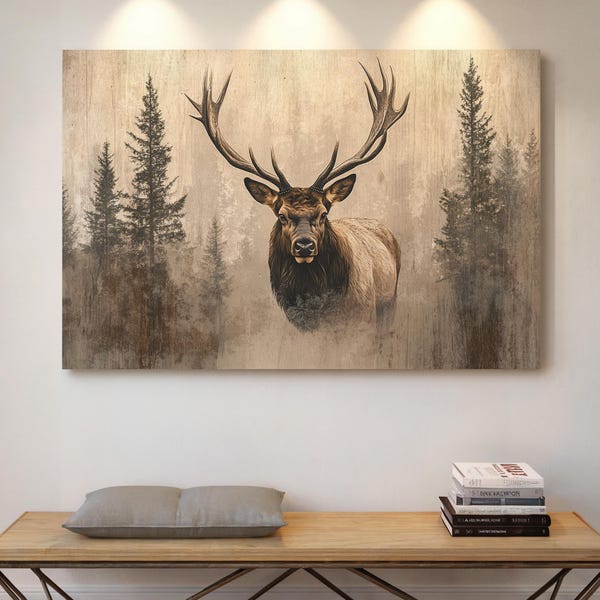 Elk Canvas Wall Art - Etsy
