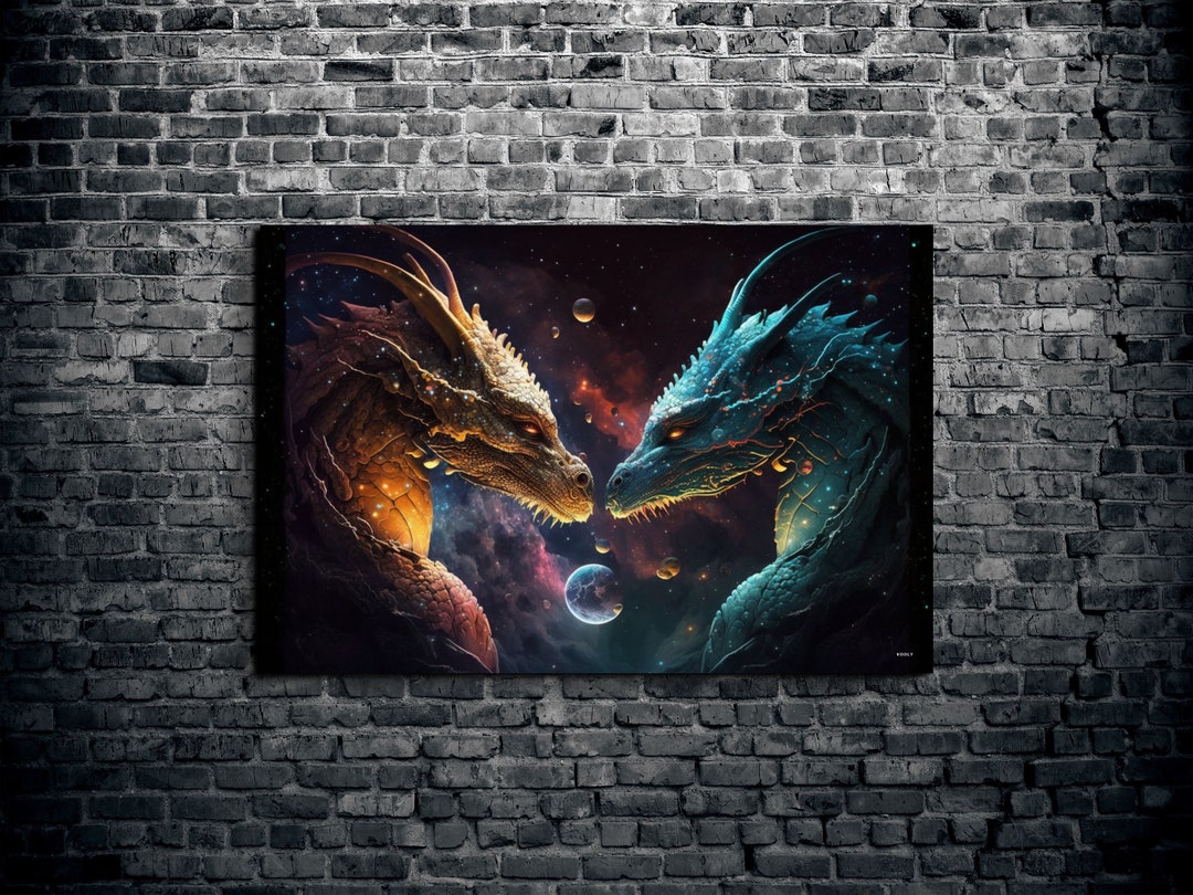 Cosmic Dragons Fantasy Art Dragon Art Mystical Art Cosmic - Etsy