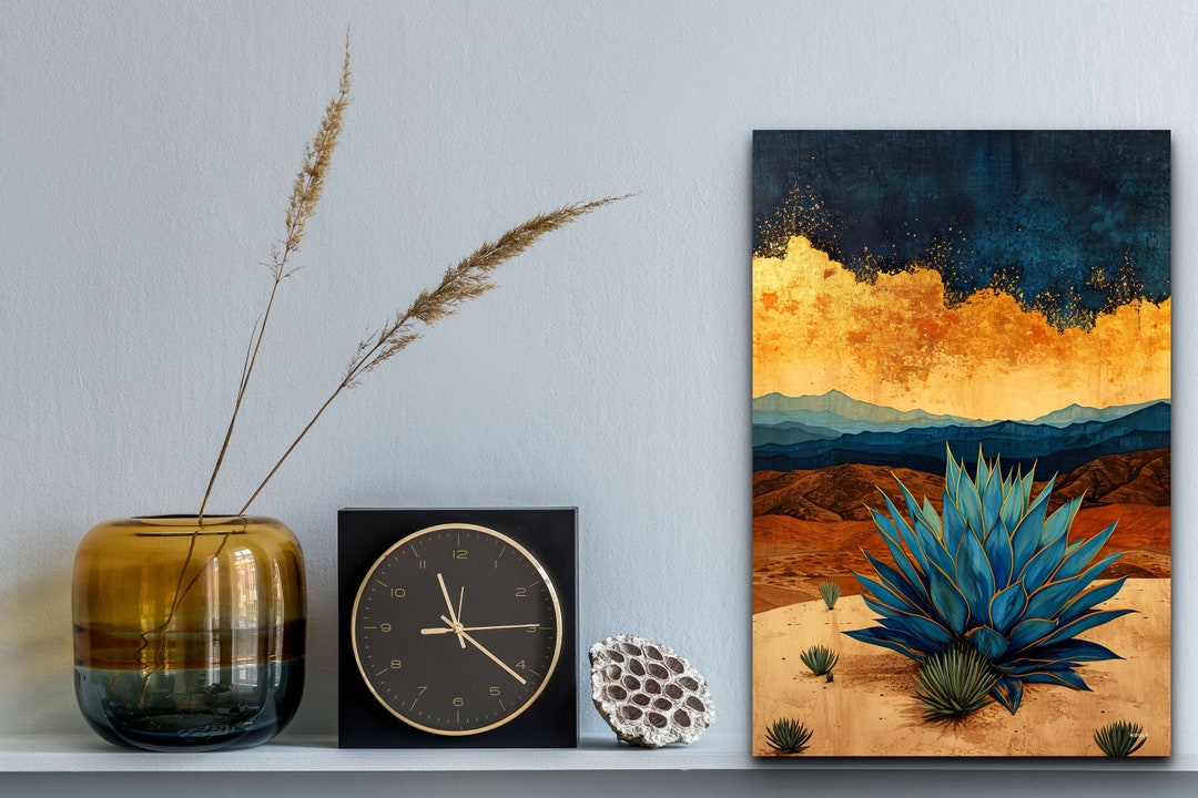 Mid Century Modern Agave Canvas Wall Art - Etsy