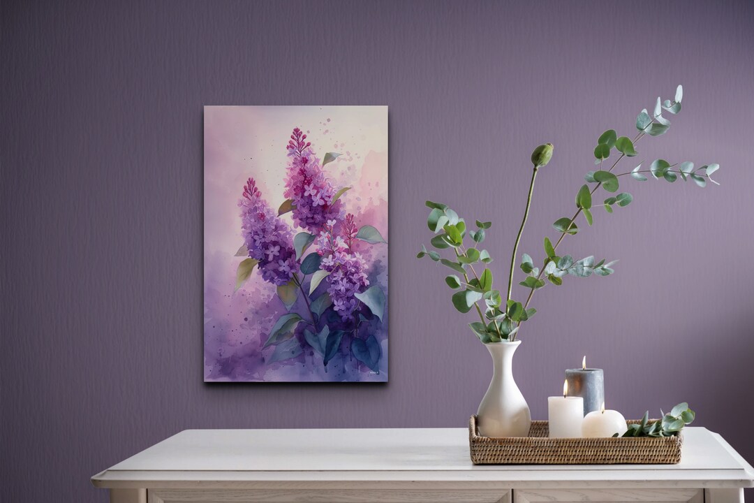 Watercolor Lilac Bundle Canvas Wall Art - Etsy