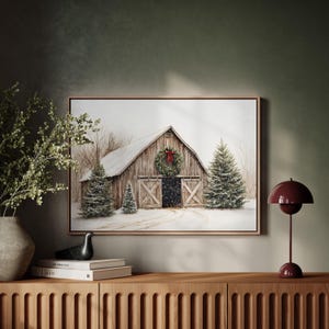 Winter Christmas Time Farmhouse Ready to Hang Canvas Wall Art Print ...