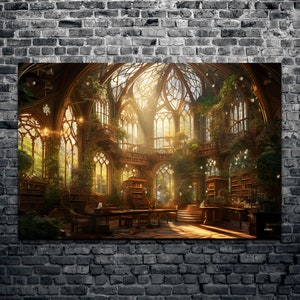 Mystical Library Canvas Art - Etsy