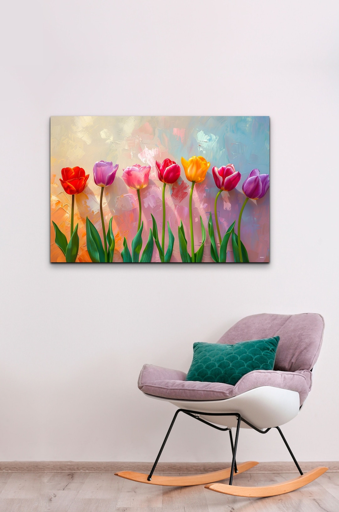 Tulip Canvas Wall Art Print, Flower Wall Art, Vibrant Wall Art, New Homeowner Gift, Ranch Deco ...