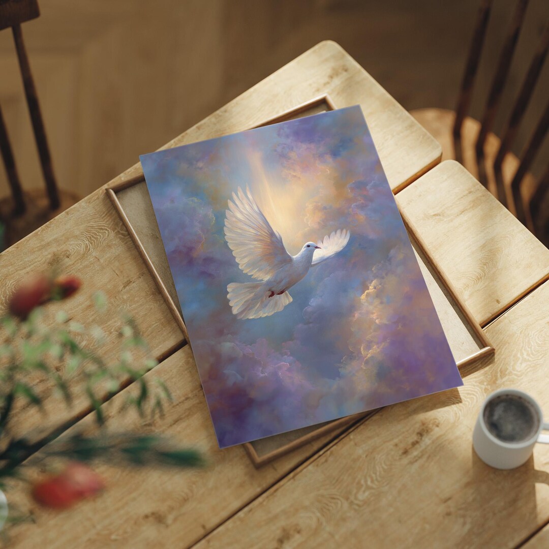 Dove of Peace Ascending in Heavenly Light - Etsy