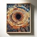 Framed Mosaic Tree Ring Art - Earthy Orange and Blue Wood Decor -rustic ...