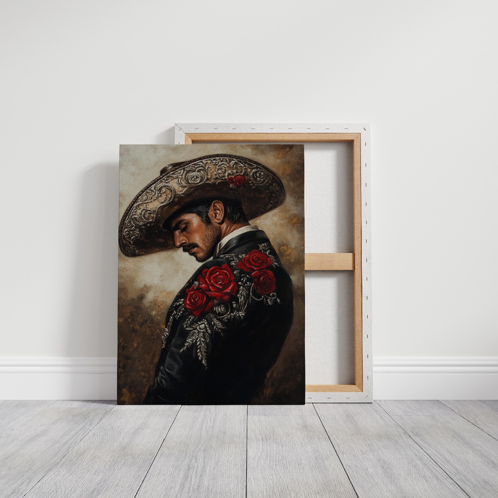 Mexican Charro Canvas Art, Vintage Oil Painting, Elegant Mariachi Decor ...
