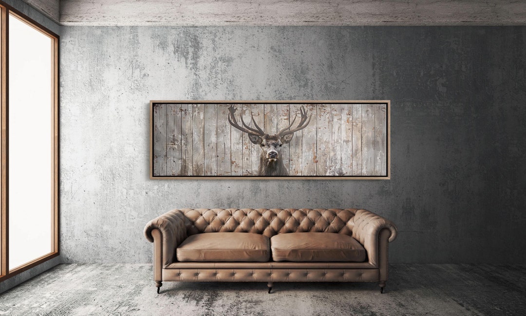 Deer Canvas Wall Art, Rustic Canvas Wall Art, Cabin Art, Deer Art ...