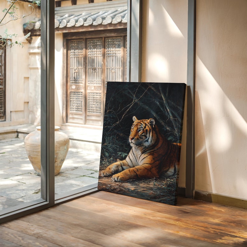Majestic Tiger Painting | Wild Jungle Animal Wall Art - Etsy