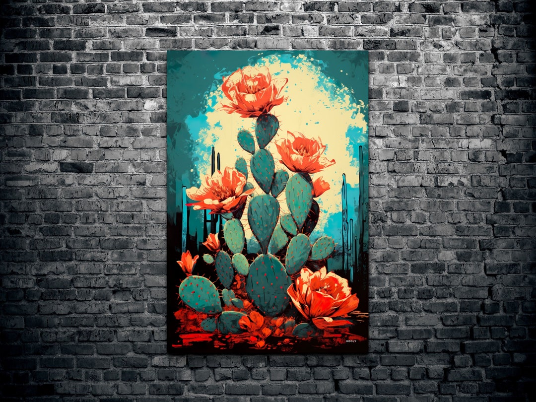 Pop Art Cactus Canvas Wall Art, Desert Cactus Art, Mexico Cactus Pop ...