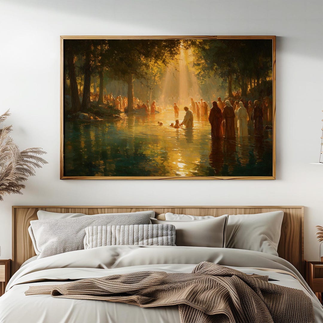 River Baptism Sacred Biblical Painting - Etsy