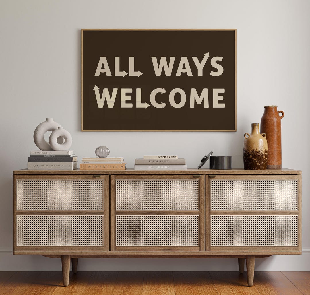 All Ways Welcome Inspirational Typography Canvas – Inclusive Wall Art ...