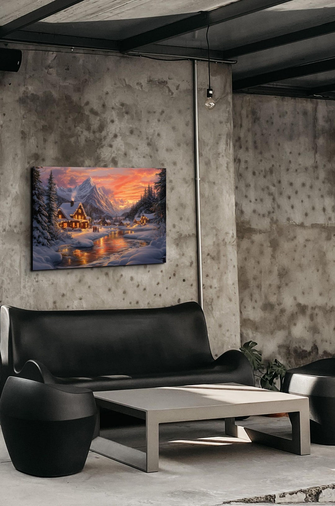 The Original Christmas Woodland Landscape Ready to Hang Canvas Wall Art ...