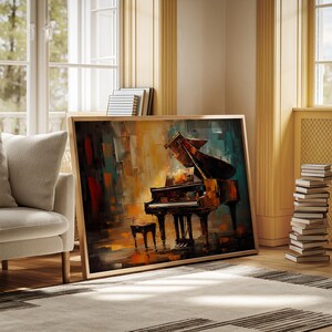 Abstract Piano Canvas Wall Art, Piano Art, Art for Musicians, Pianist ...