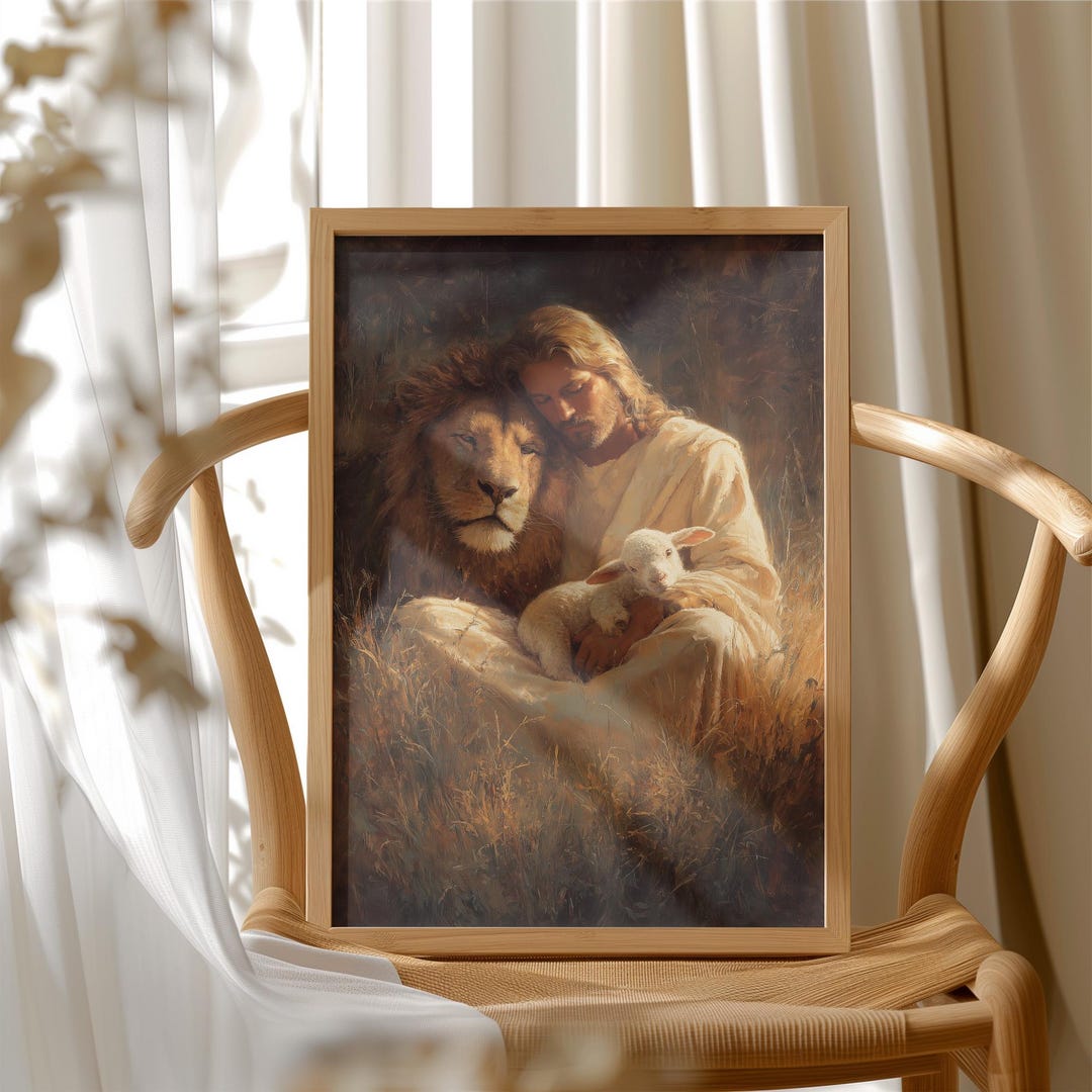 Lion and the Lamb in Christ’s Peace - Etsy