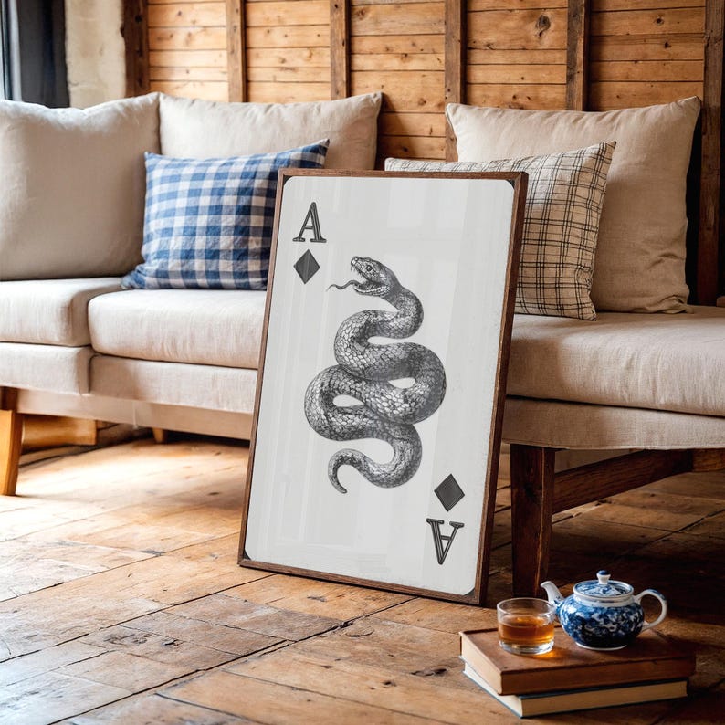 Ace of Diamonds Snake Playing Card Art - Etsy