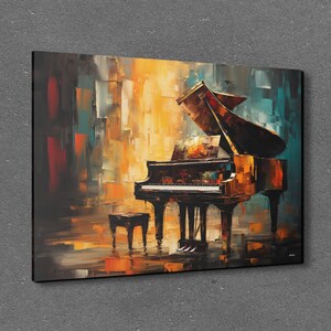 Abstract Piano Canvas Wall Art, Piano Art, Art for Musicians, Pianist ...