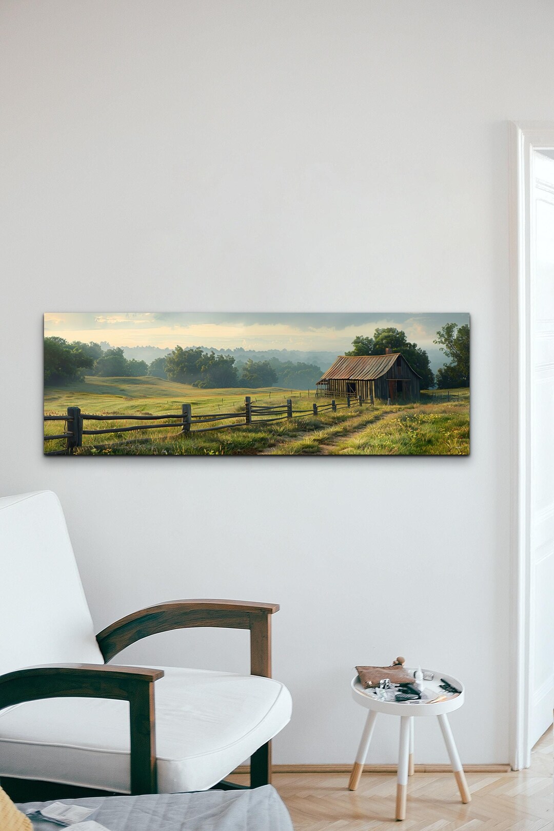 Panoramic Antique Barn Rustic Canvas Wall Art - Etsy