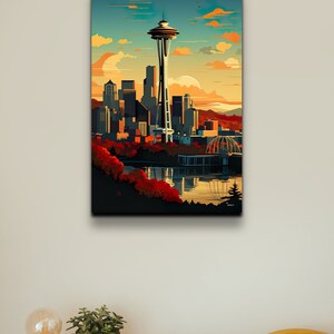 Space Needle Travel Poster, Seattle Washington Travel Poster, Space ...
