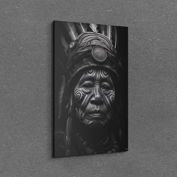 Large Black and White Native Art Print - Etsy