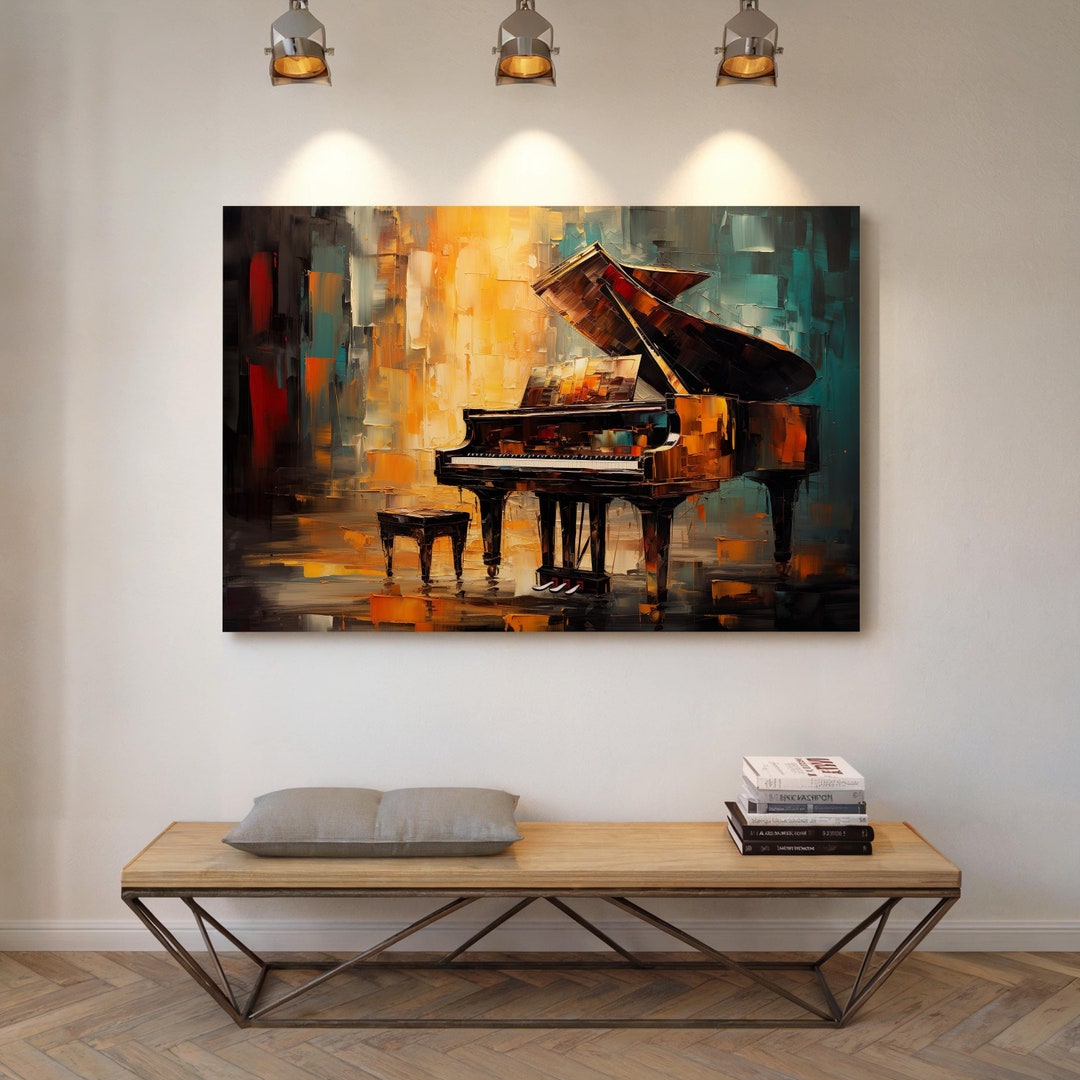 Abstract Piano Canvas Wall Art, Piano Art, Art for Musicians, Pianist ...