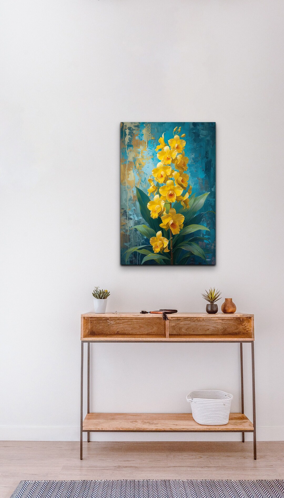 Yellow Bell Orchids Canvas Wall Art Print, Wall Art Floral Wall Art ...