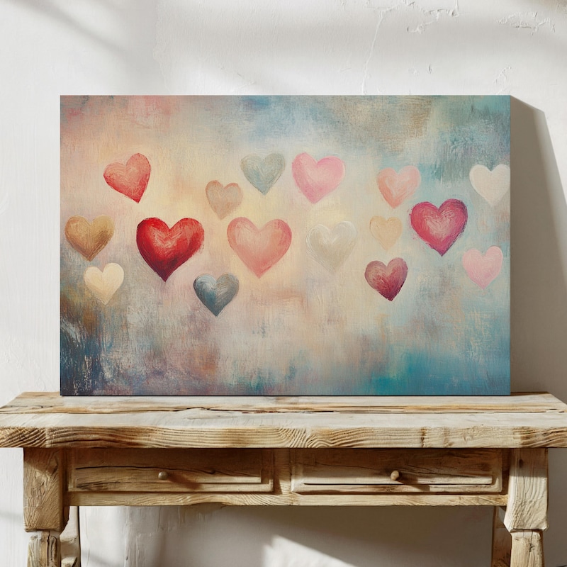 Heart on Canvas Art - Etsy