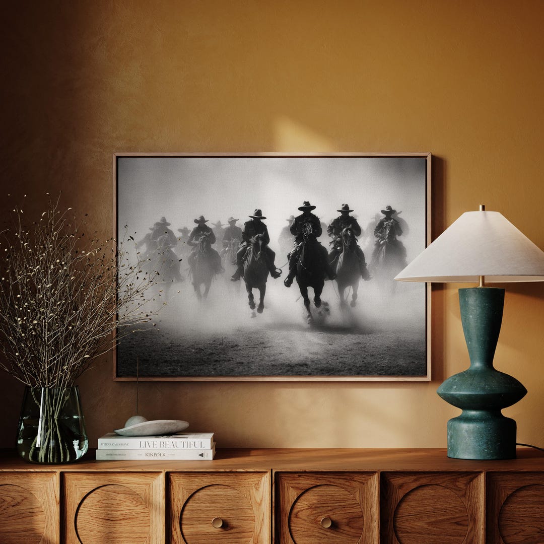 Cowboys Thundering Through the Dust - Etsy
