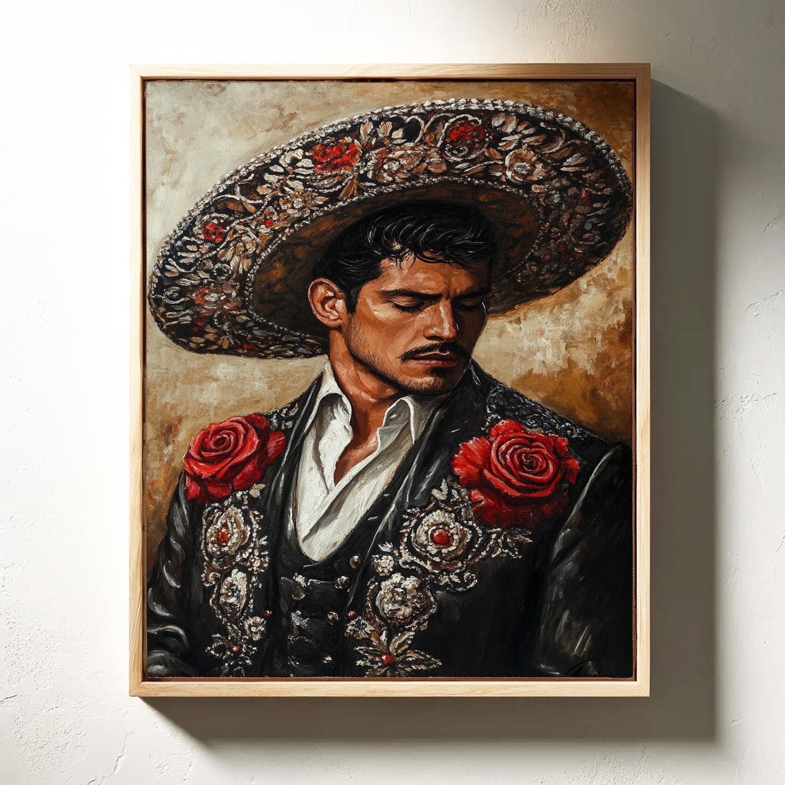 Mexican Charro Canvas Art, Vintage Oil Painting, Traditional Mariachi ...